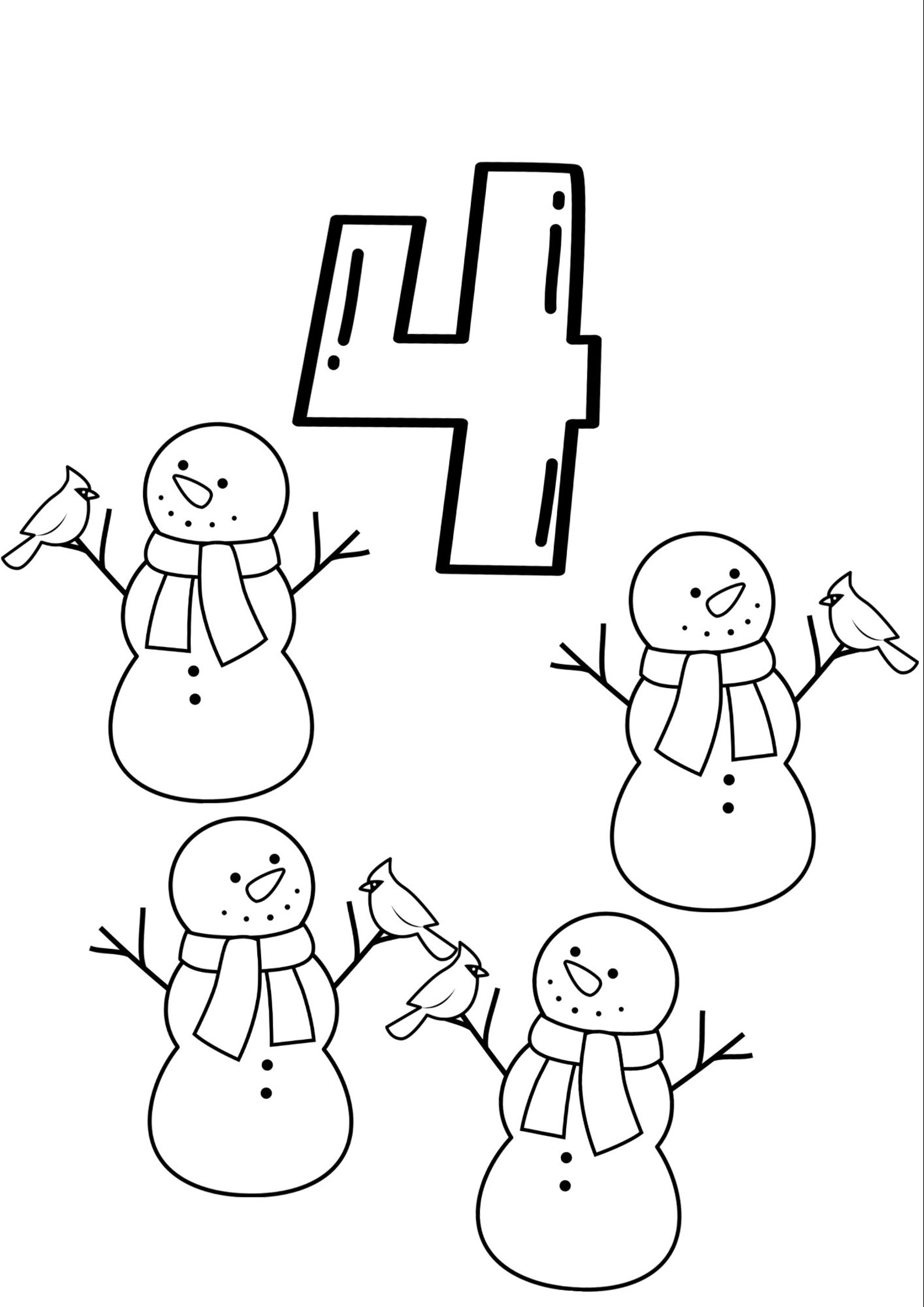 Winter Math Printable, Count and Color, Coloring Pages, Early Learning ...