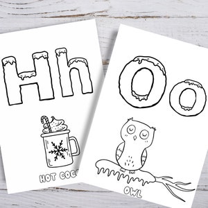 Winter Abc Printable,coloring Pages, Preschool Abc, Early Learning ...