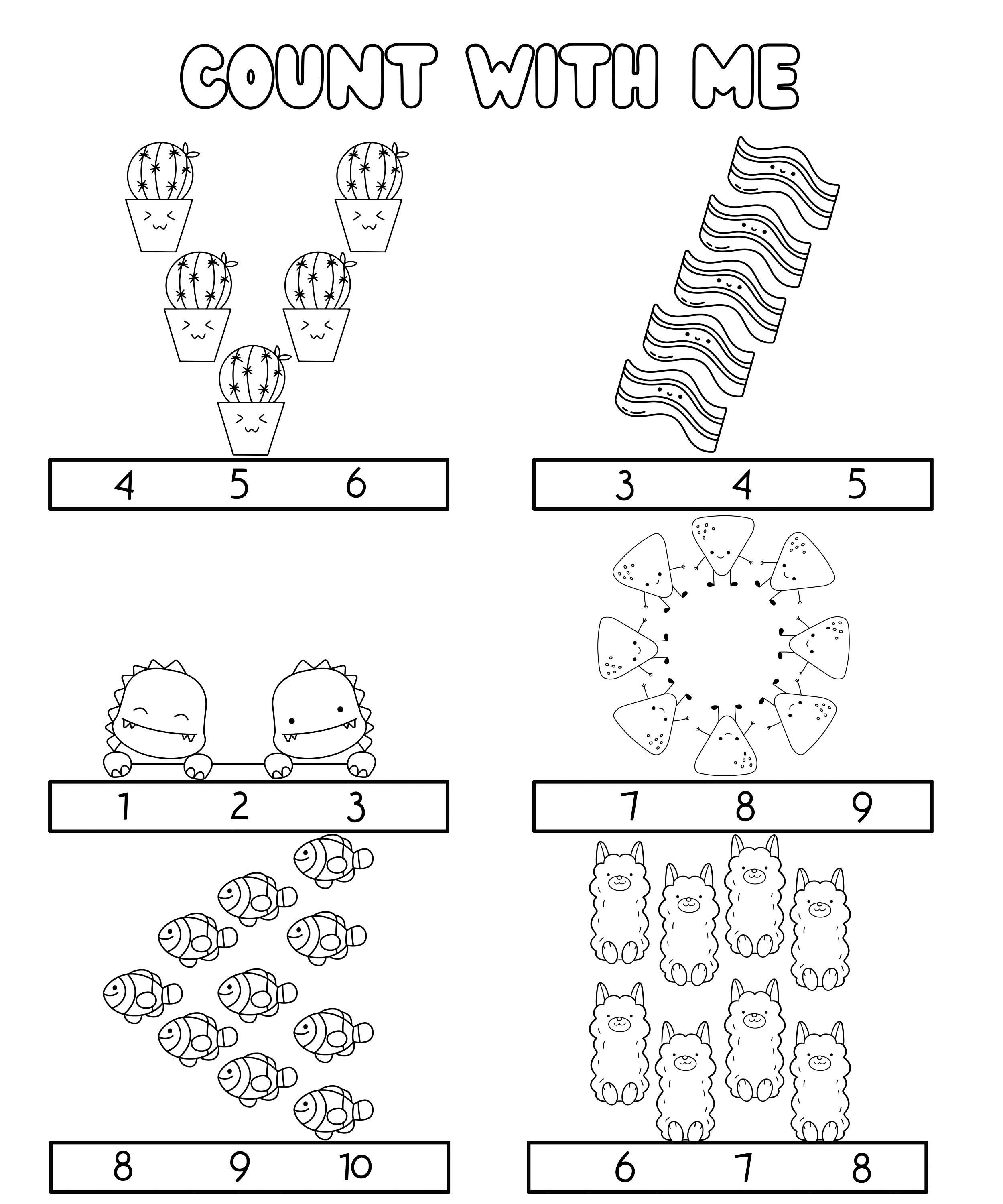 Count and Color, Math Download, Coloring Pages, Homeschool Printable ...