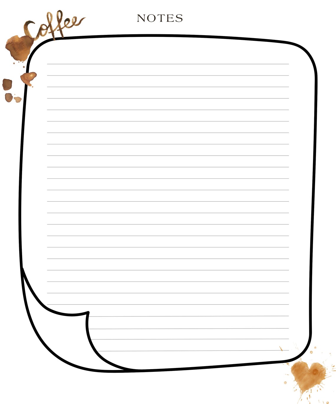 Coffee Notes Printable, Coffee Planner, Coffee Notes Pdf, Brainstorm ...