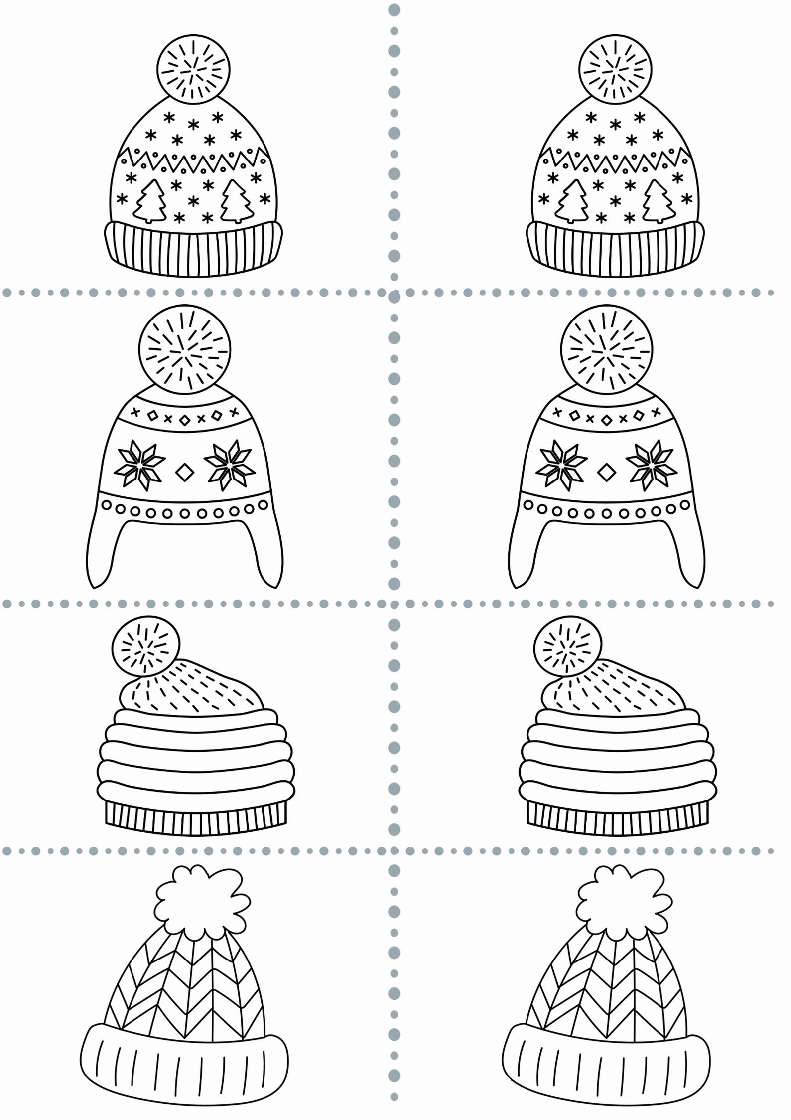 Winter Memory Printable, Winter Memory Game, Winter Coloring Pages - Etsy