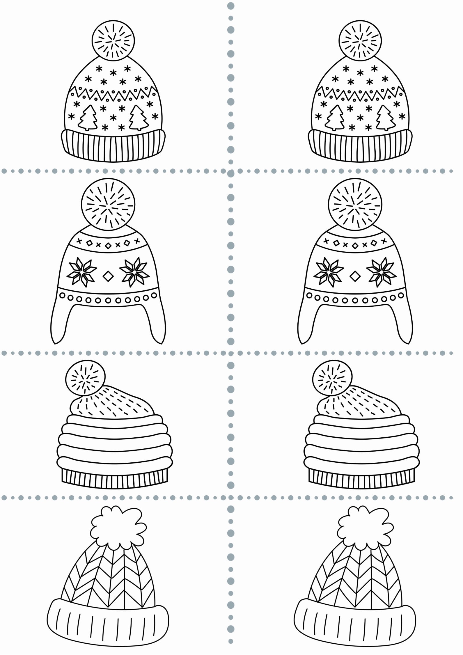 Winter Memory Printable, Winter Memory Game, Winter Coloring Pages - Etsy