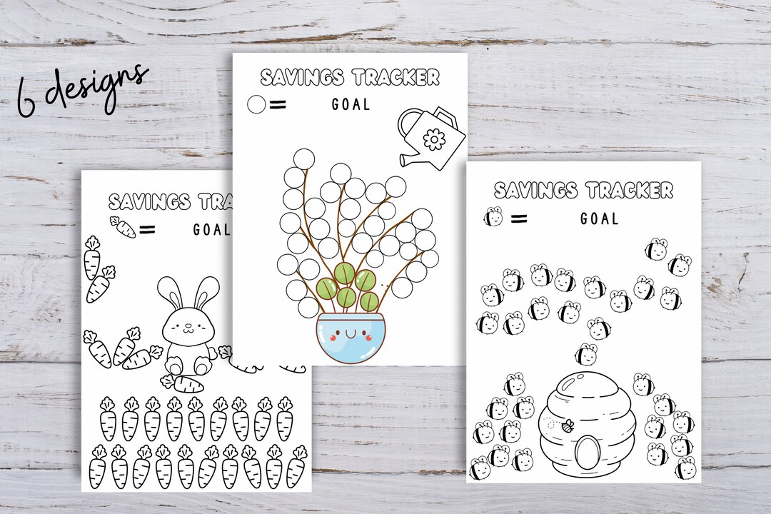 Kids Savings Printable, Savings Goal, Savings Tracker, Savings ...