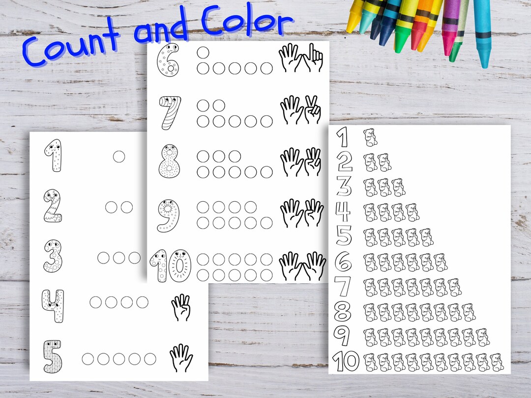 Count and Color 1 to 10, Math Download, Coloring Pages, Homeschool ...