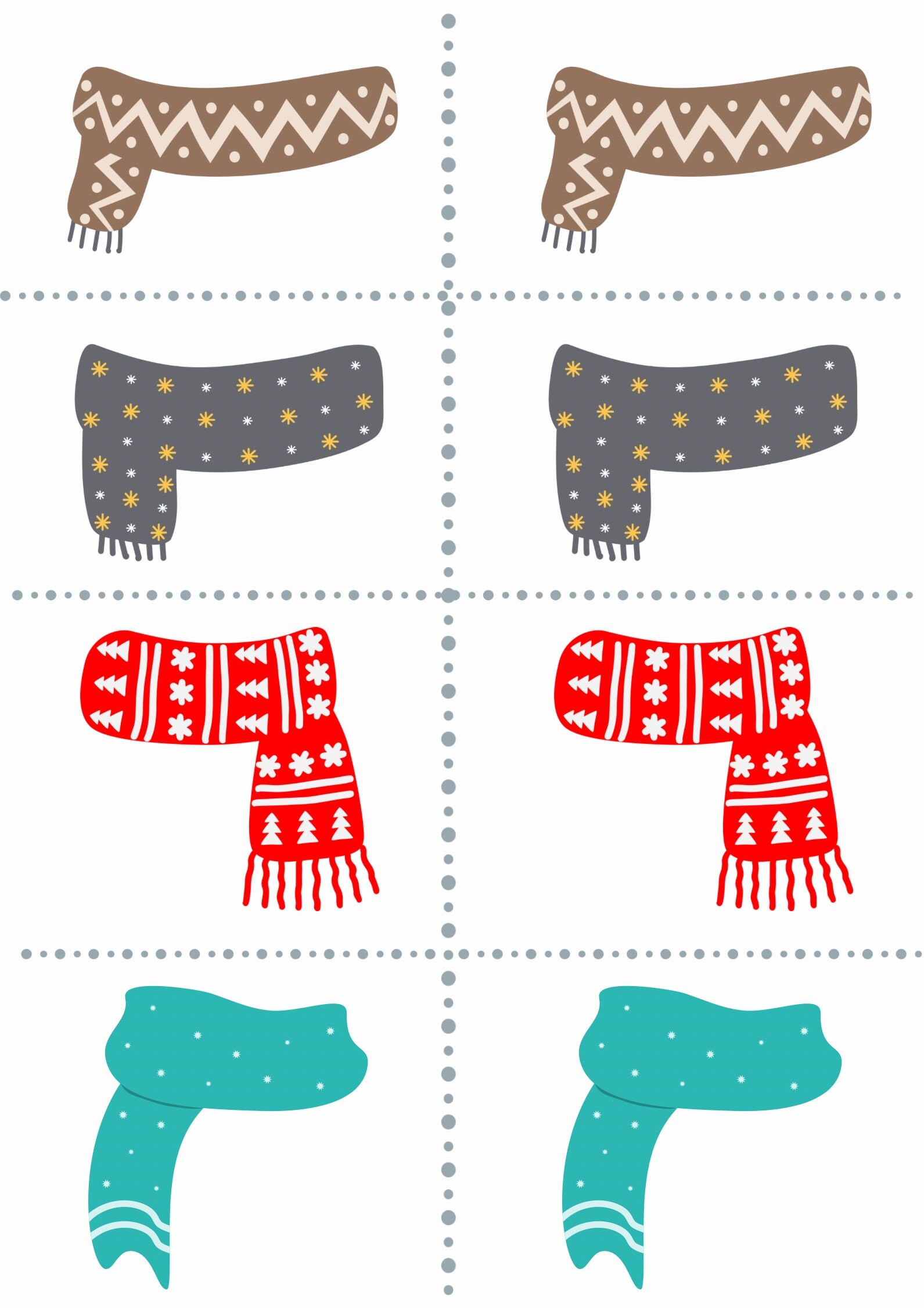 Winter Memory Printable, Winter Memory Game, Winter Coloring Pages - Etsy