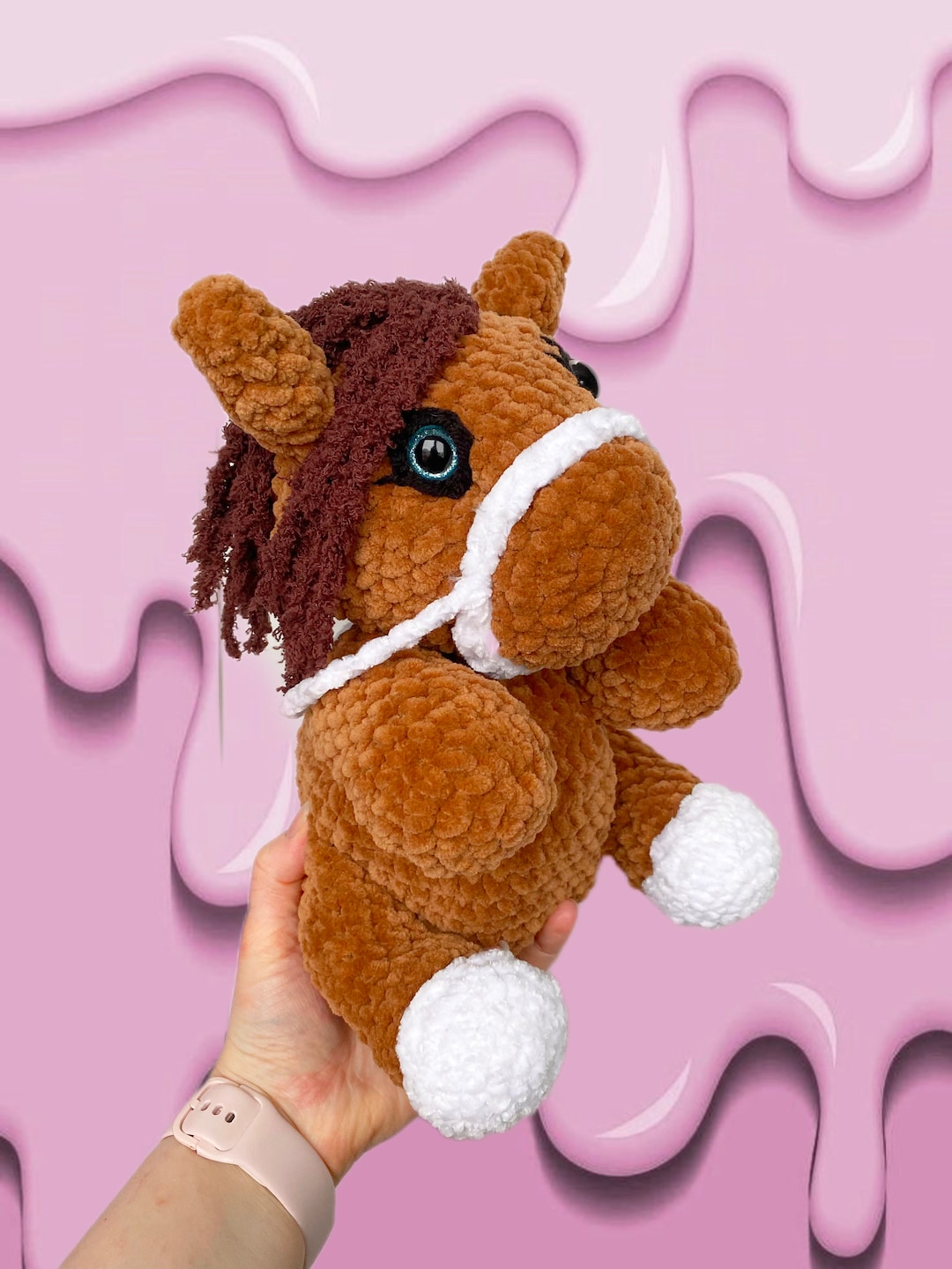 Chubby Horse Amigurumi Toy, Super Cute Horse Plushie Ready for Adoption ...