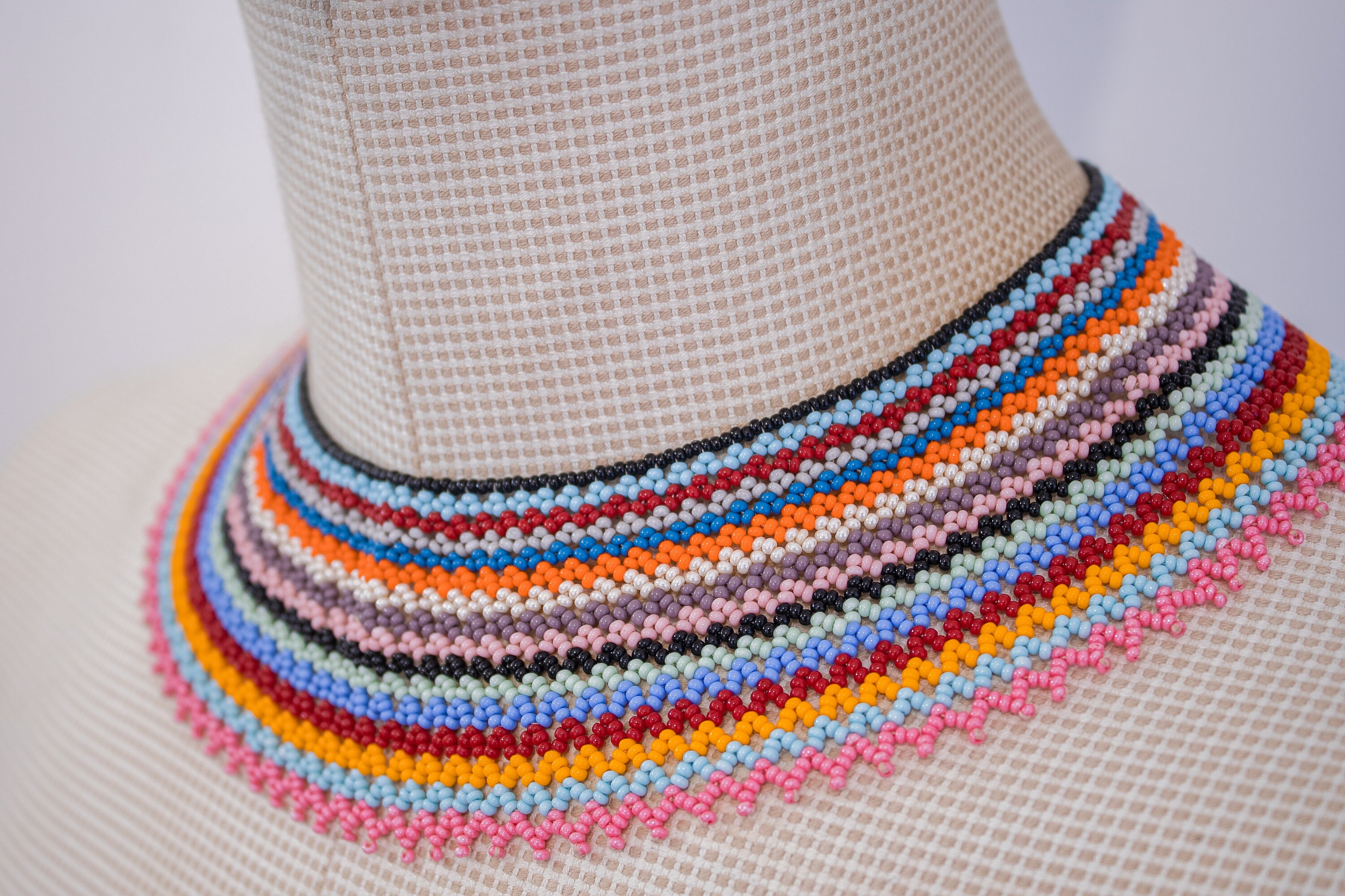 Beaded Necklace Tradicional From Ecuador South America, Indigenous ...