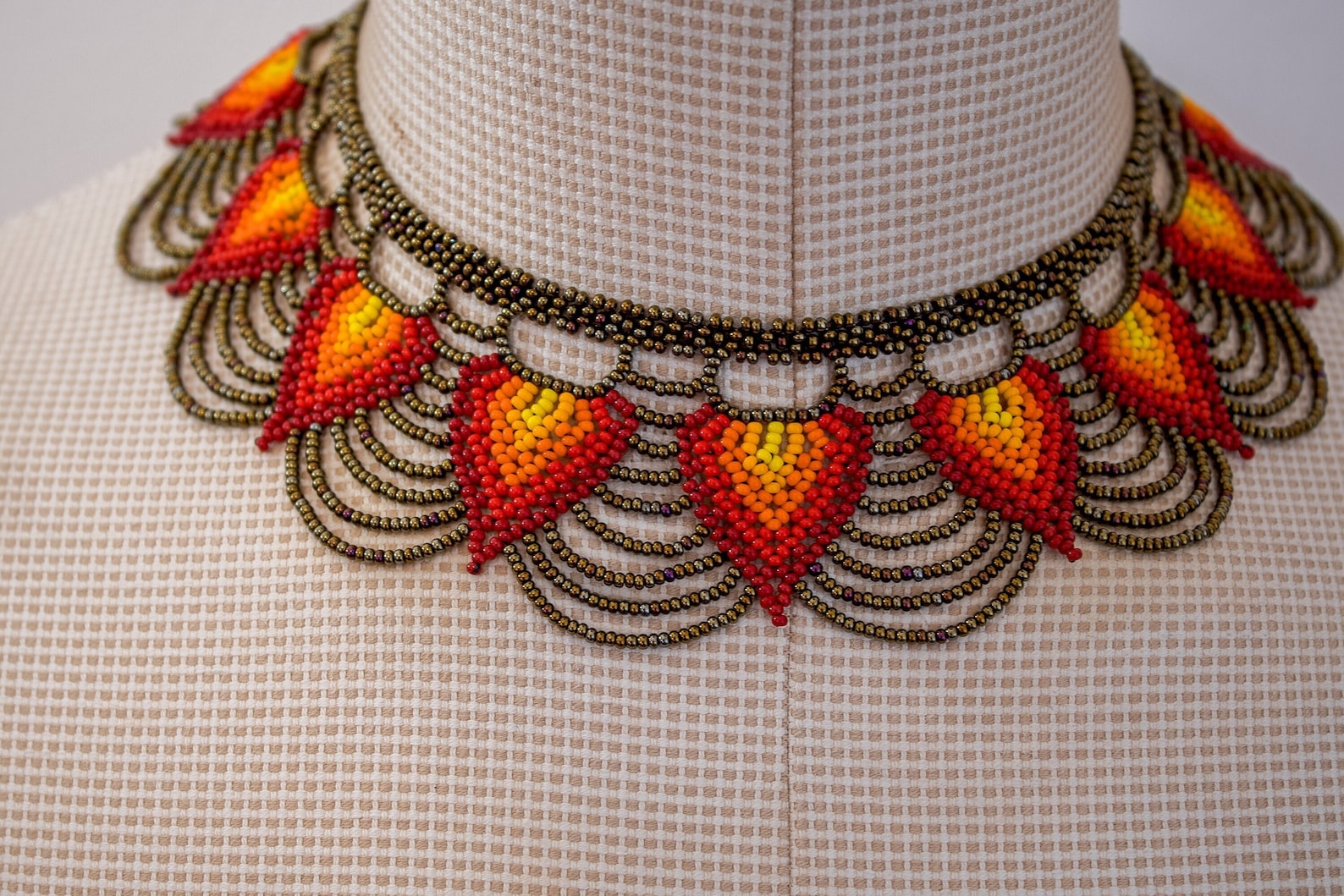 Beaded Necklace Tradicional From Ecuador South America - Etsy