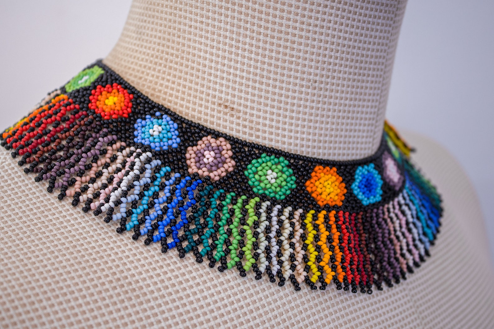 Beaded Necklace Tradicional From Ecuador South America, Indigenous ...