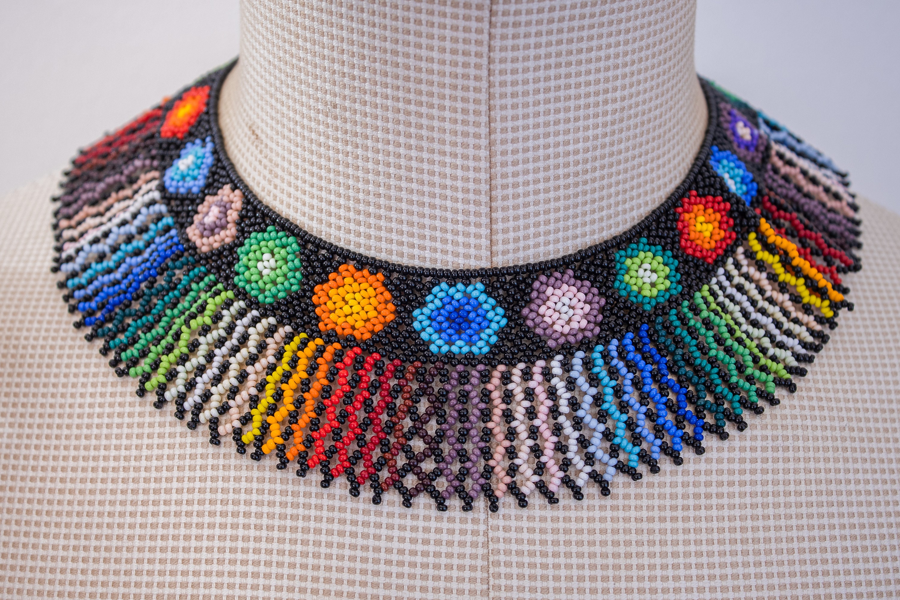 Beaded Necklace Tradicional From Ecuador South America, Indigenous ...