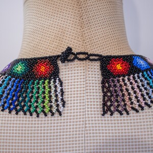 Ecuadorian Beaded Necklace, Indigenous Floral Collar, South American ...