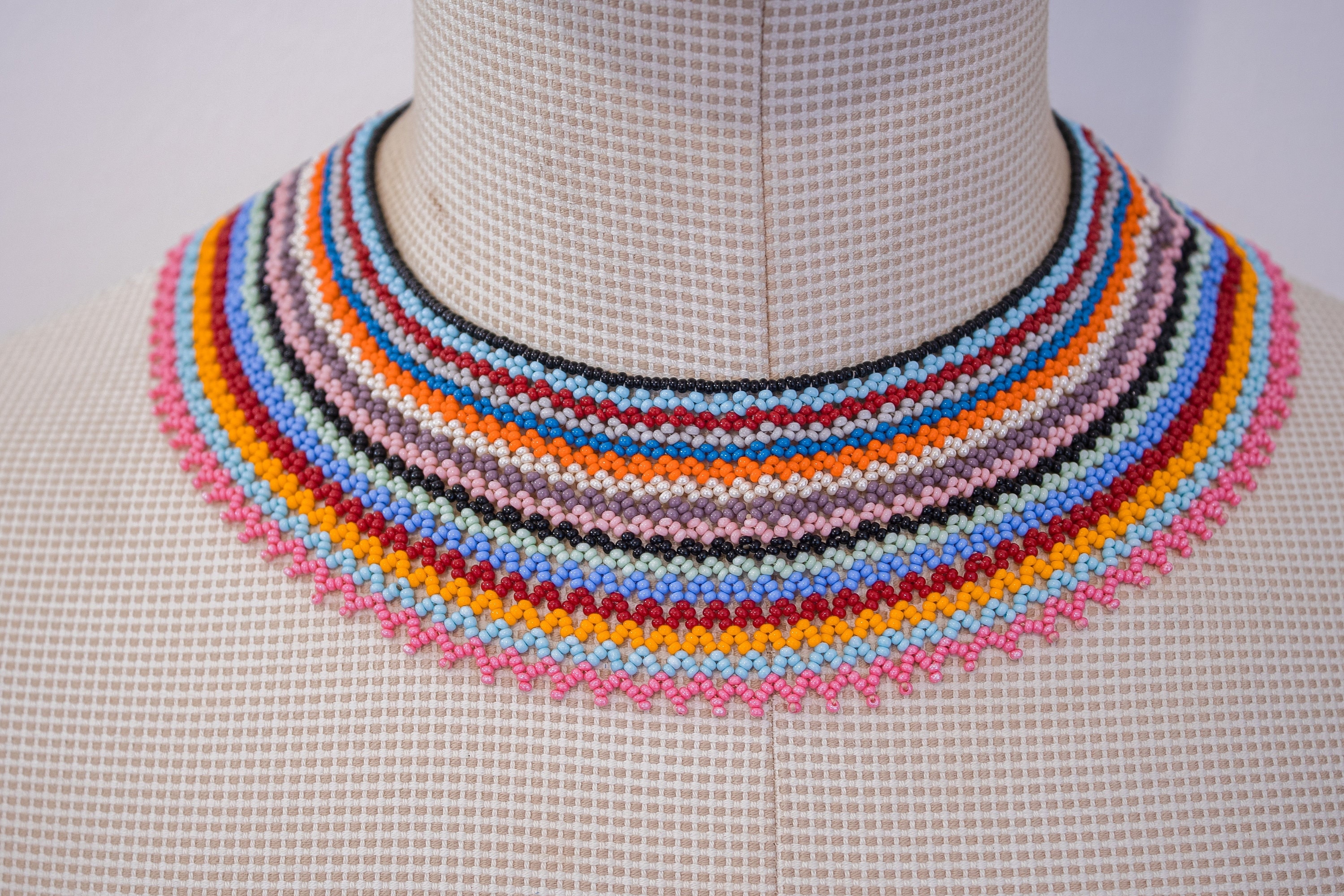 Beaded Necklace Tradicional From Ecuador South America, Indigenous ...