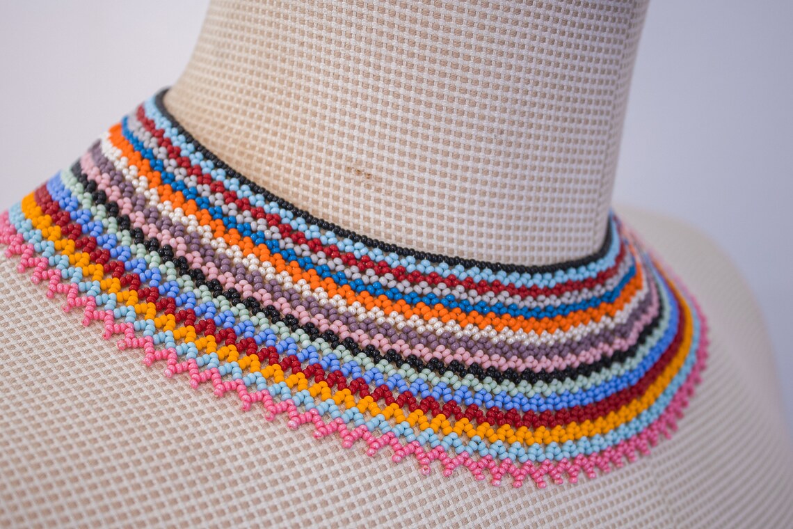 Beaded Necklace Tradicional From Ecuador South America, Indigenous ...