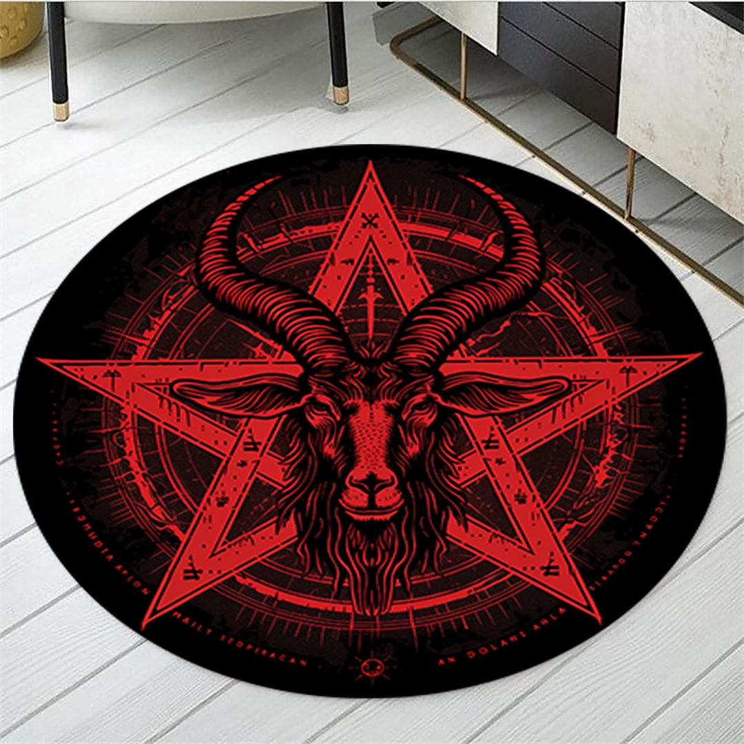 Pentagram Rug,baphomet Demon Rug,satanic Goat Rug,satanic Pentagram Rug ...