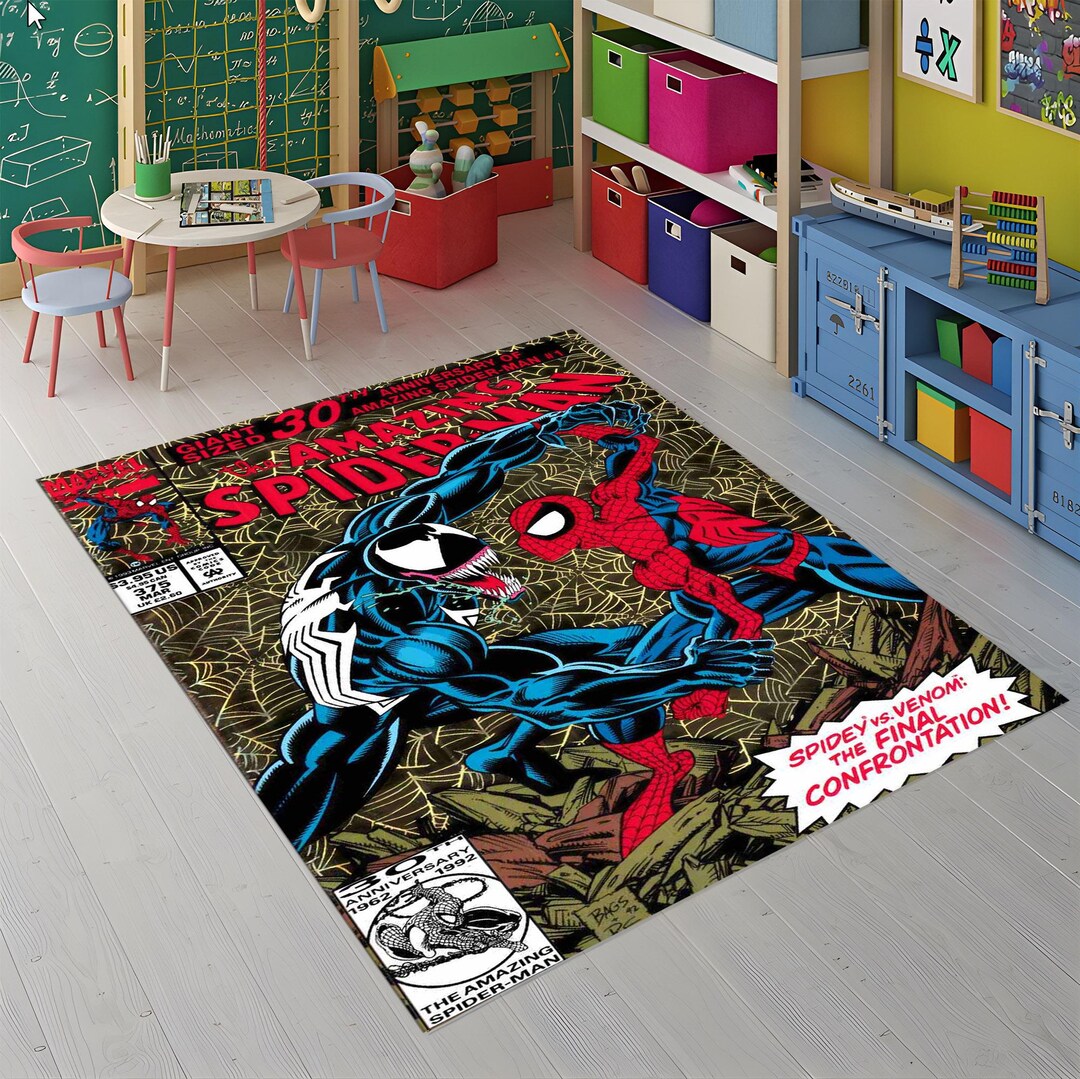 Spiderman Rug, Spiderman Poster Rug, Super Hero Rug, Spiderman Area Rug ...