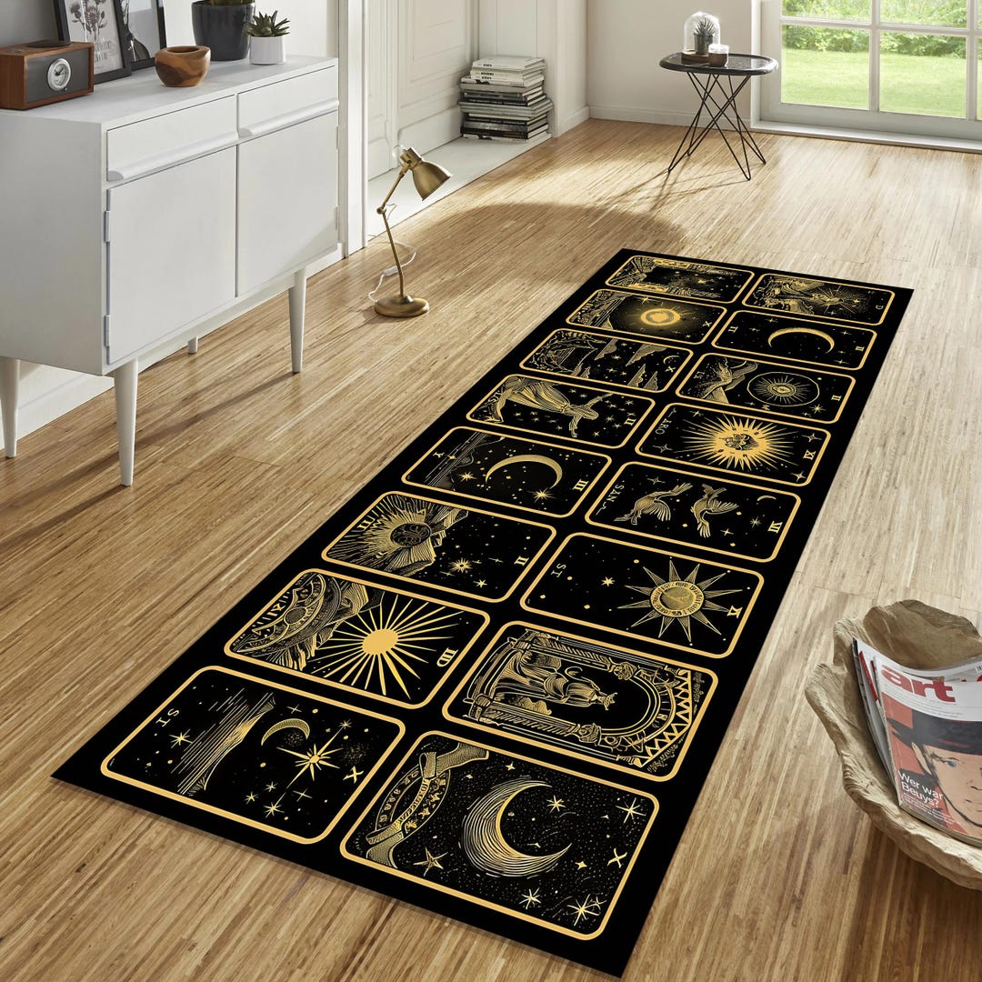 Tarot Hallway Rug, Astrology Area Rug, Tarot Design Rug, Astrology ...