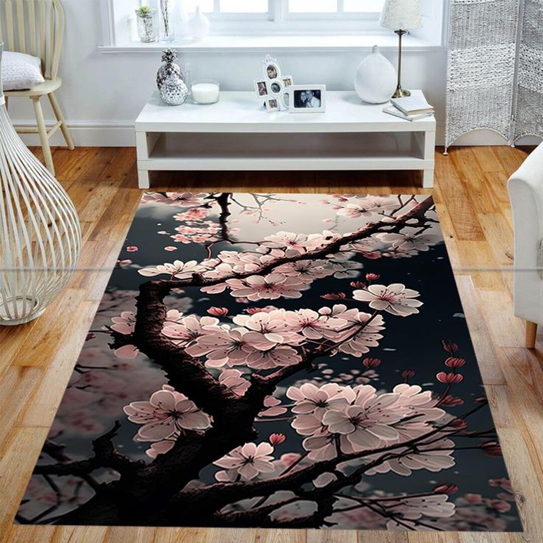 Cherry Blossom Rug, Cherry Blossom Area Rug, Cherry Blossom Modern Rug ...
