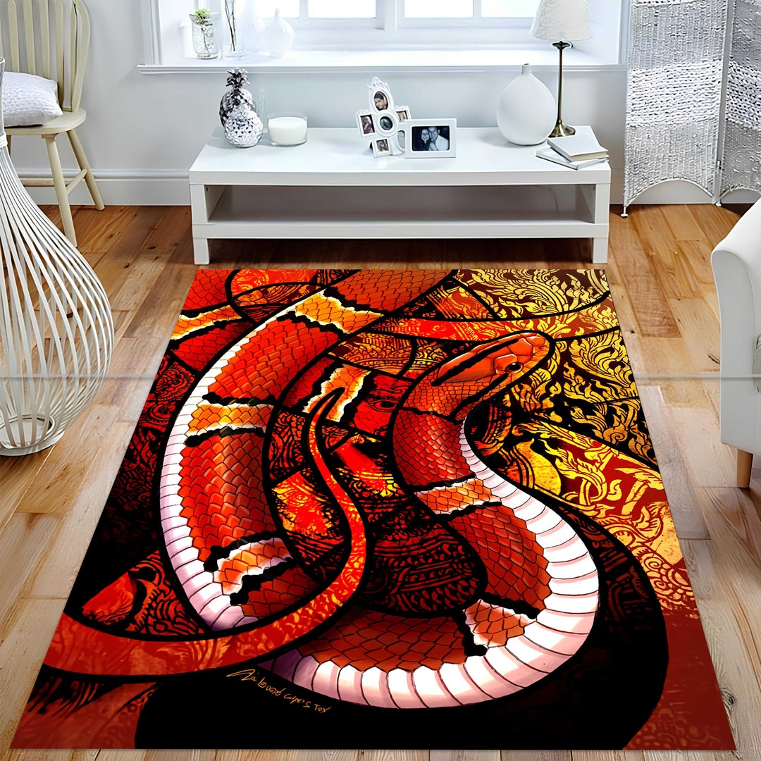 Snake Rug,red Snake Rug, Snake Pattern Rug,jungle Snake Rug,animal Rug ...