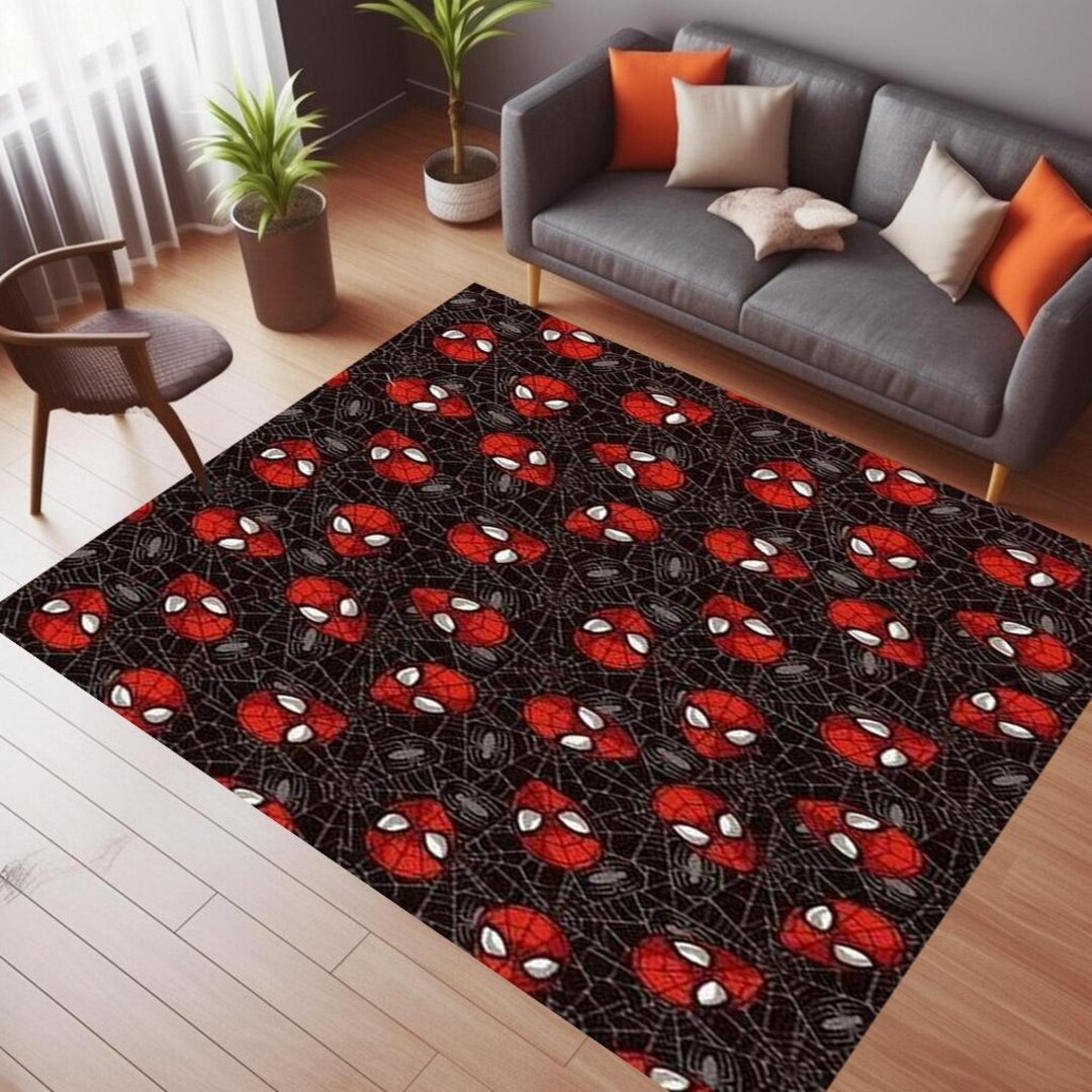 Spider Man Rug, Spiderman Rug, Movie Room Rug, Colorful Rug, Kids Room ...