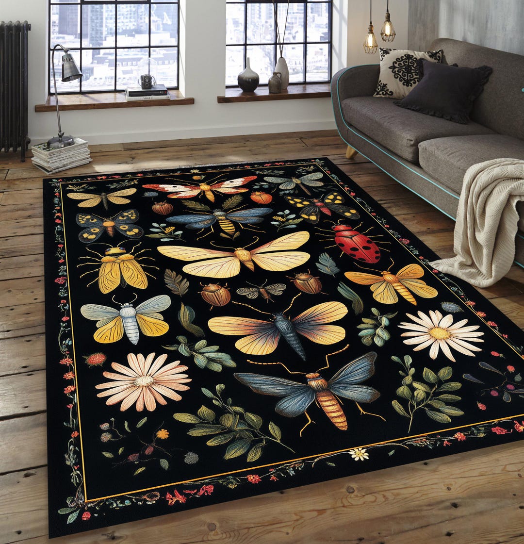 Insect Area Rug, Insects Rug, Beetle Rug, Bug Pattern Rug, Beetle Area ...