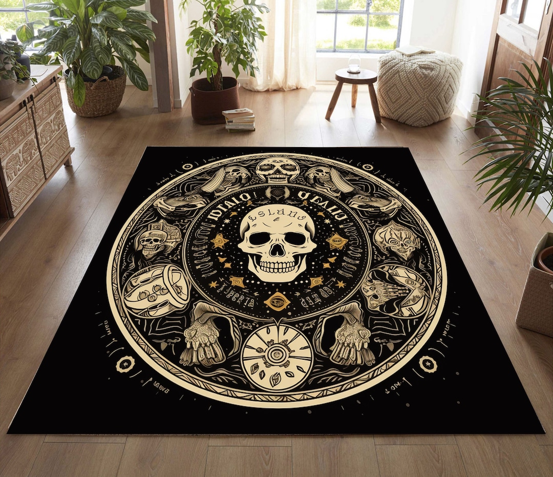 Gothic Rug, Ouija Board Rug, Skull Ouija Rug, Anatolian Rug,vintage Rug ...