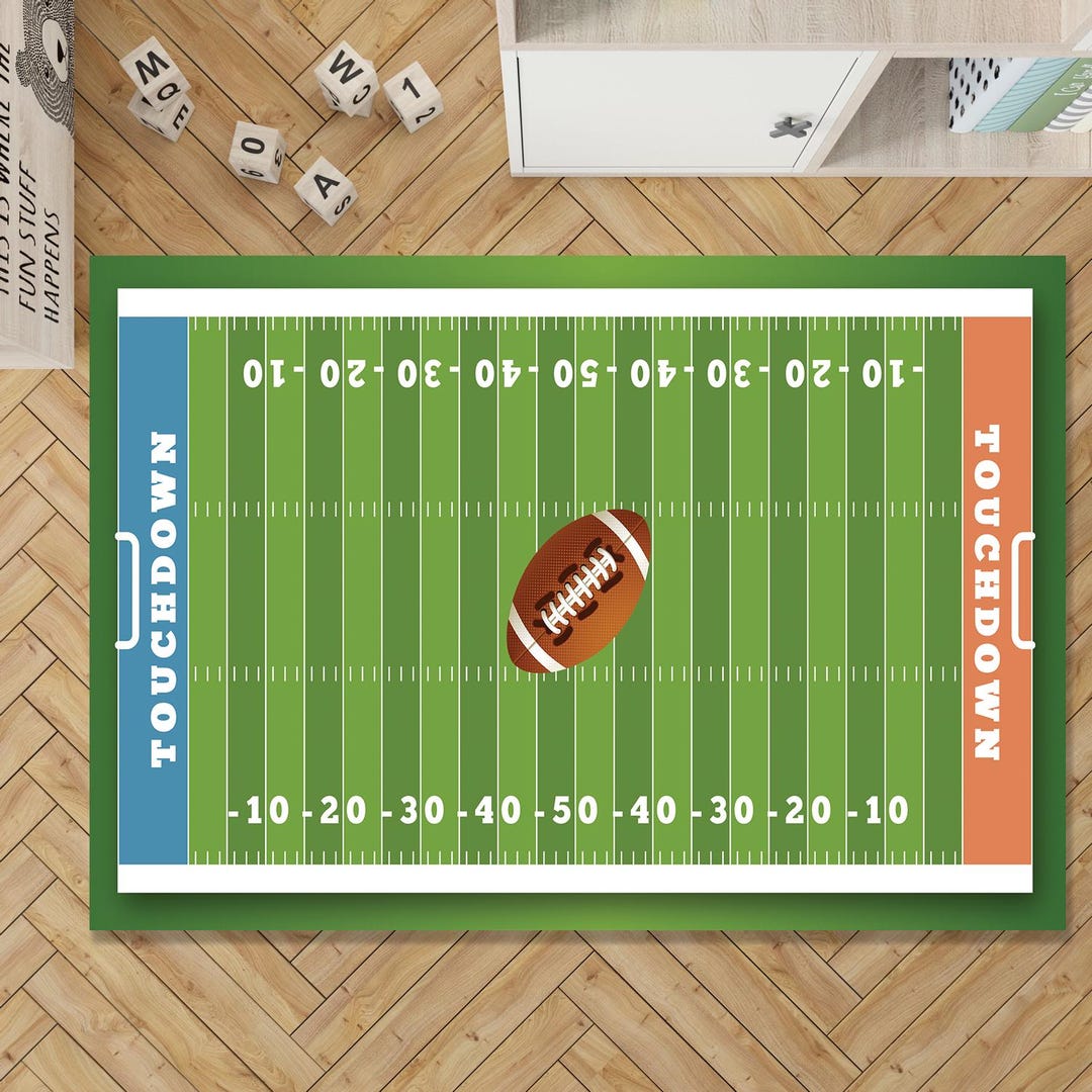 American Football Field Rug, Football Themed Rug, American Football ...