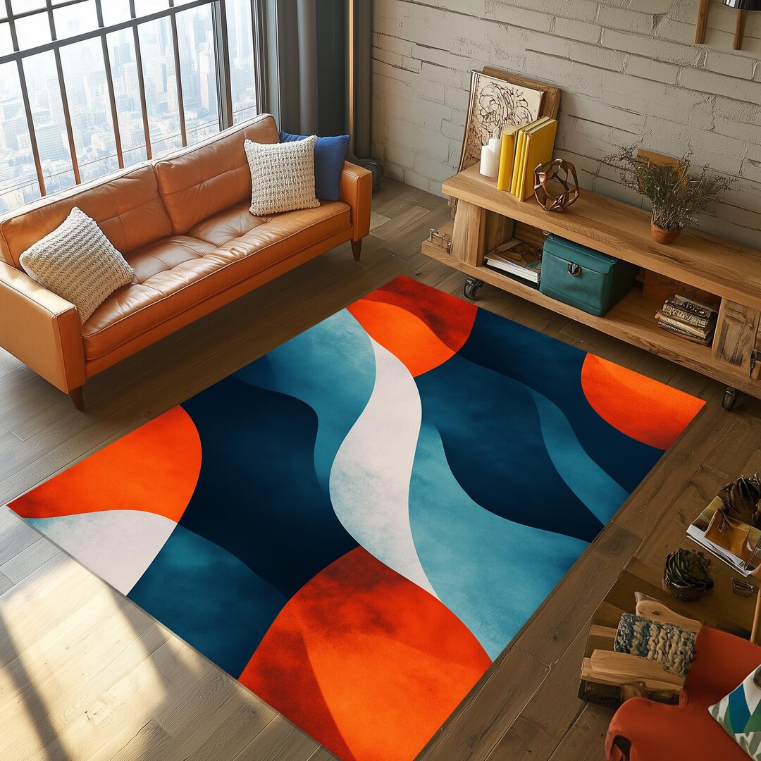 Colorful Abstract Rug, Abstract Area Rug, Minimalist Rug, Colorful Rug ...