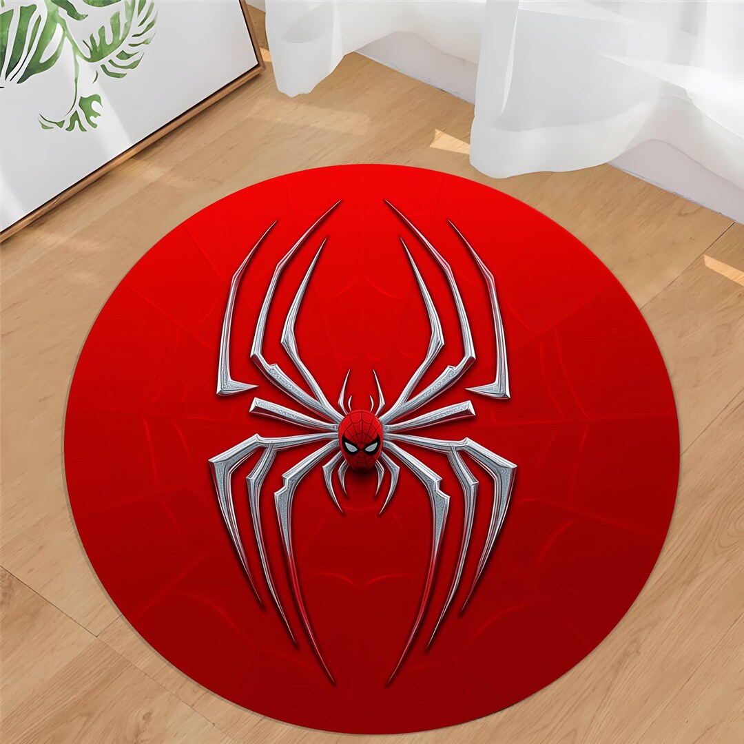 Spider Round Rug, Spiderman Rug, Spider Circle Rug, Kids Room Decor ...