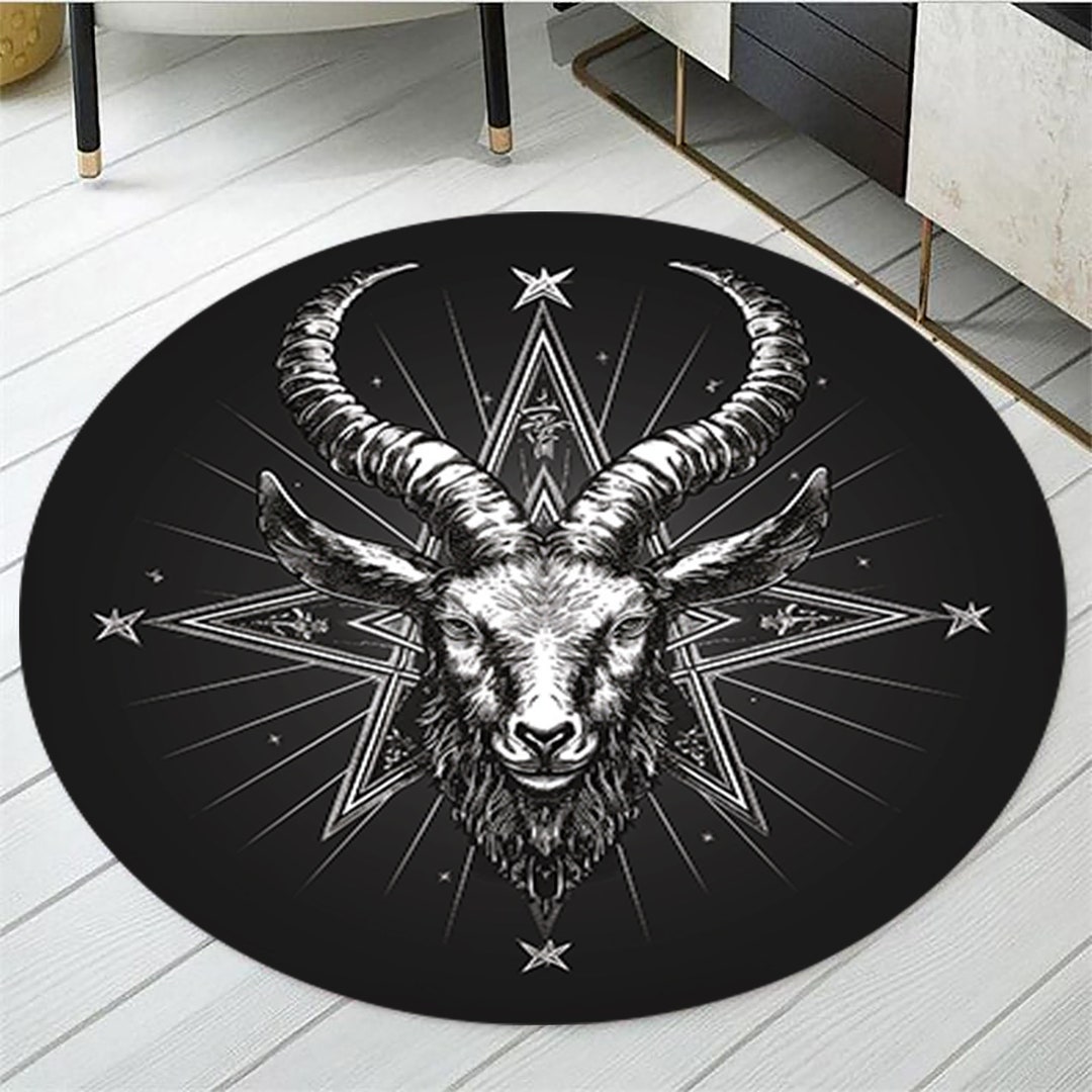 Pentagram Rug,baphomet Demon Rug,satanic Goat Rug,satanic Pentagram Rug ...