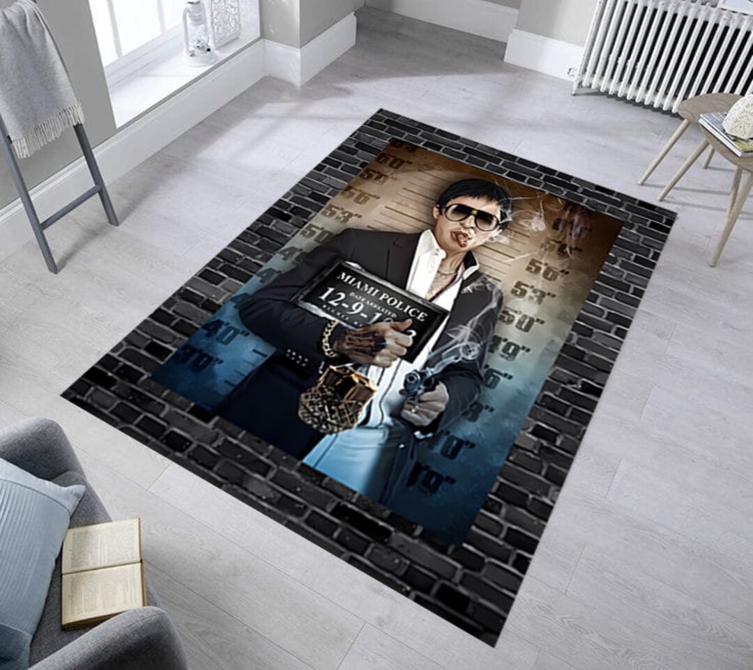 Tony Montana Rug, Scarface Rug, Scarface Movie Rug, Scarface Decor Rug ...