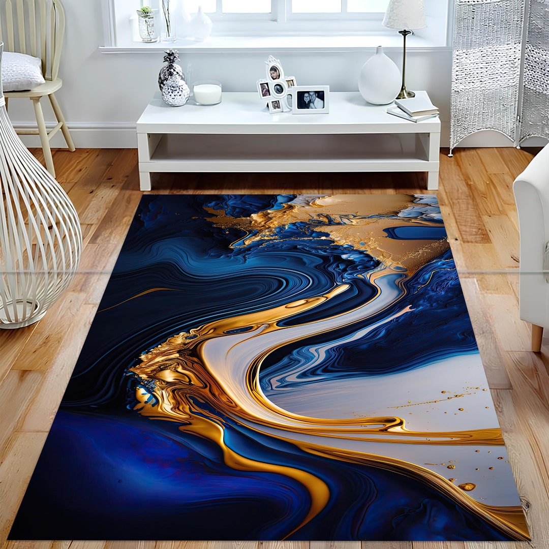 Marble Rug,blue Marble Rug,gold Marble Rug,saloon Rug,shimmer Rug ...