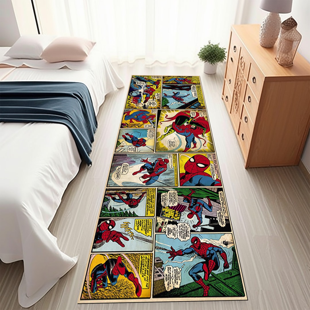 Spiderman Rug,spiderman Runner,game Room Runner,runner Rug,comic Book ...