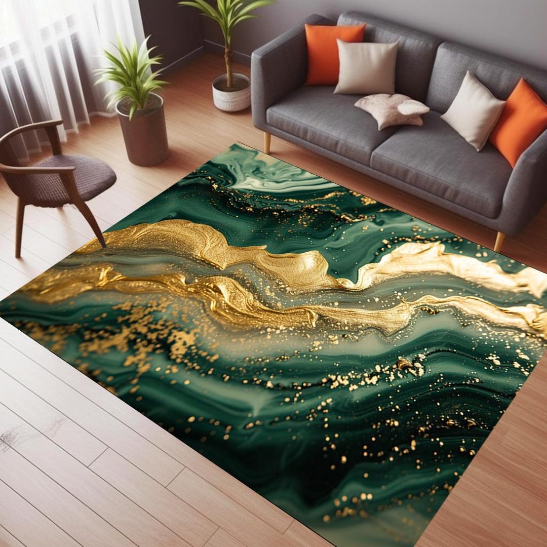 Marble Rug, Gold Marble Rug, Marble Design Rug, Marble Area Rug, Marble ...