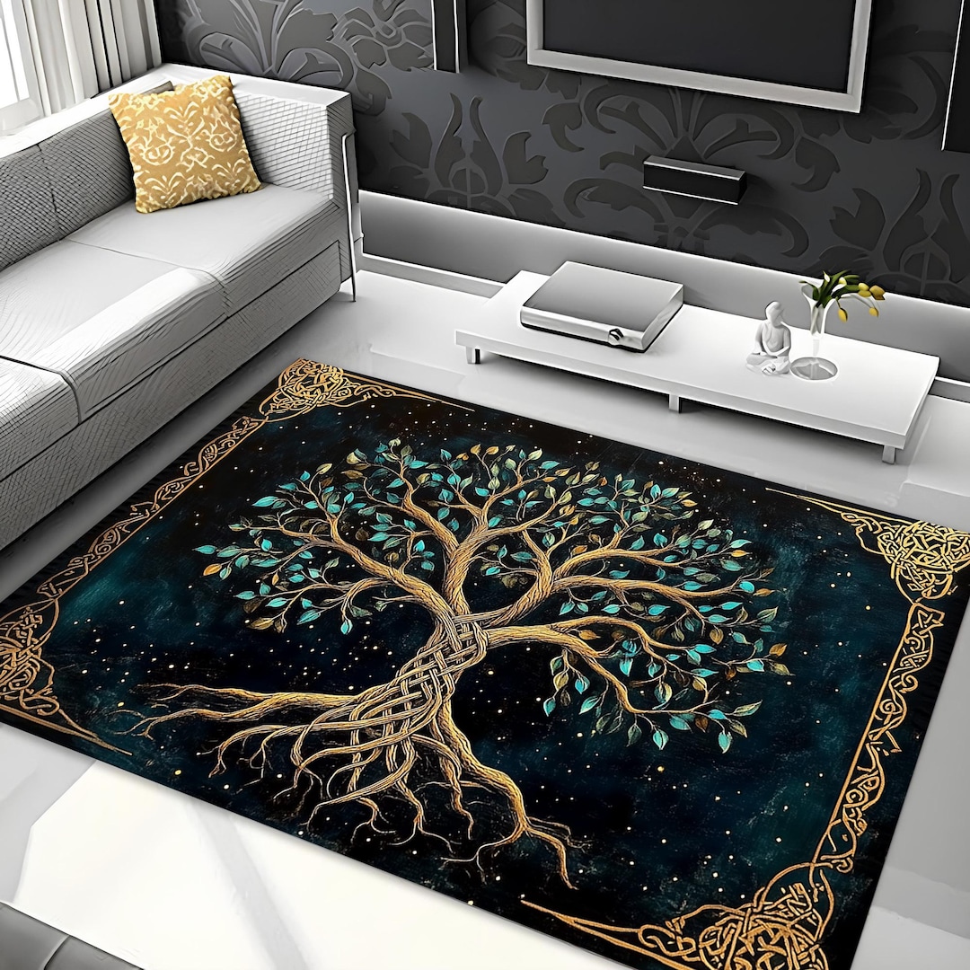 Tree of Life Rug, Tree of Life Area Rug, Tree of Life Decor, Tree ...