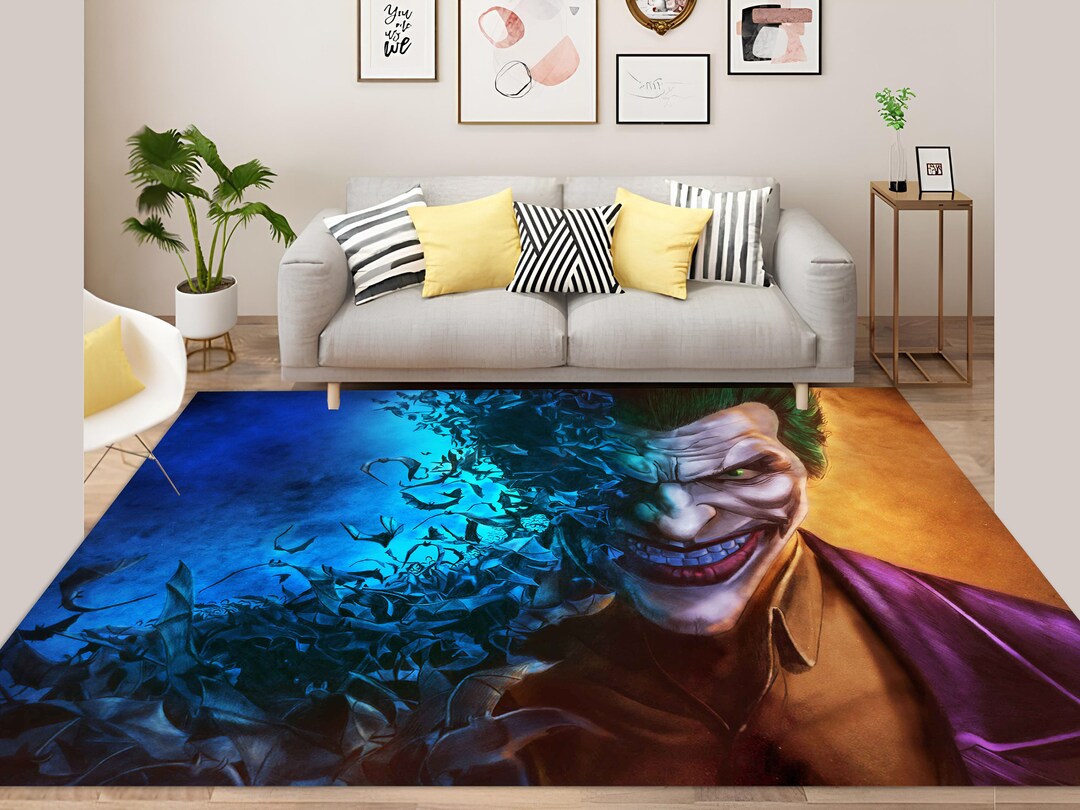 Joker Rug,famous Characters Rug,joker Poster Rug,colorful Rug,comics ...