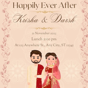 Digital Wedding Invitation Card Digital Wedding Card - Etsy