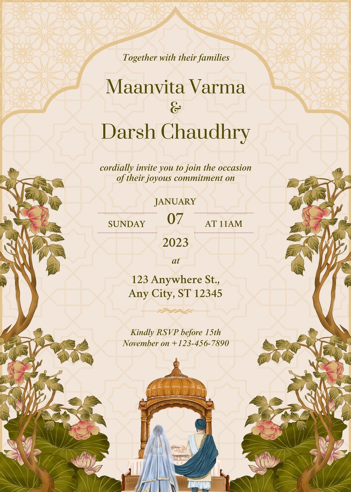 Digital Indian Wedding Invitation Card, Digital Wedding Card ...