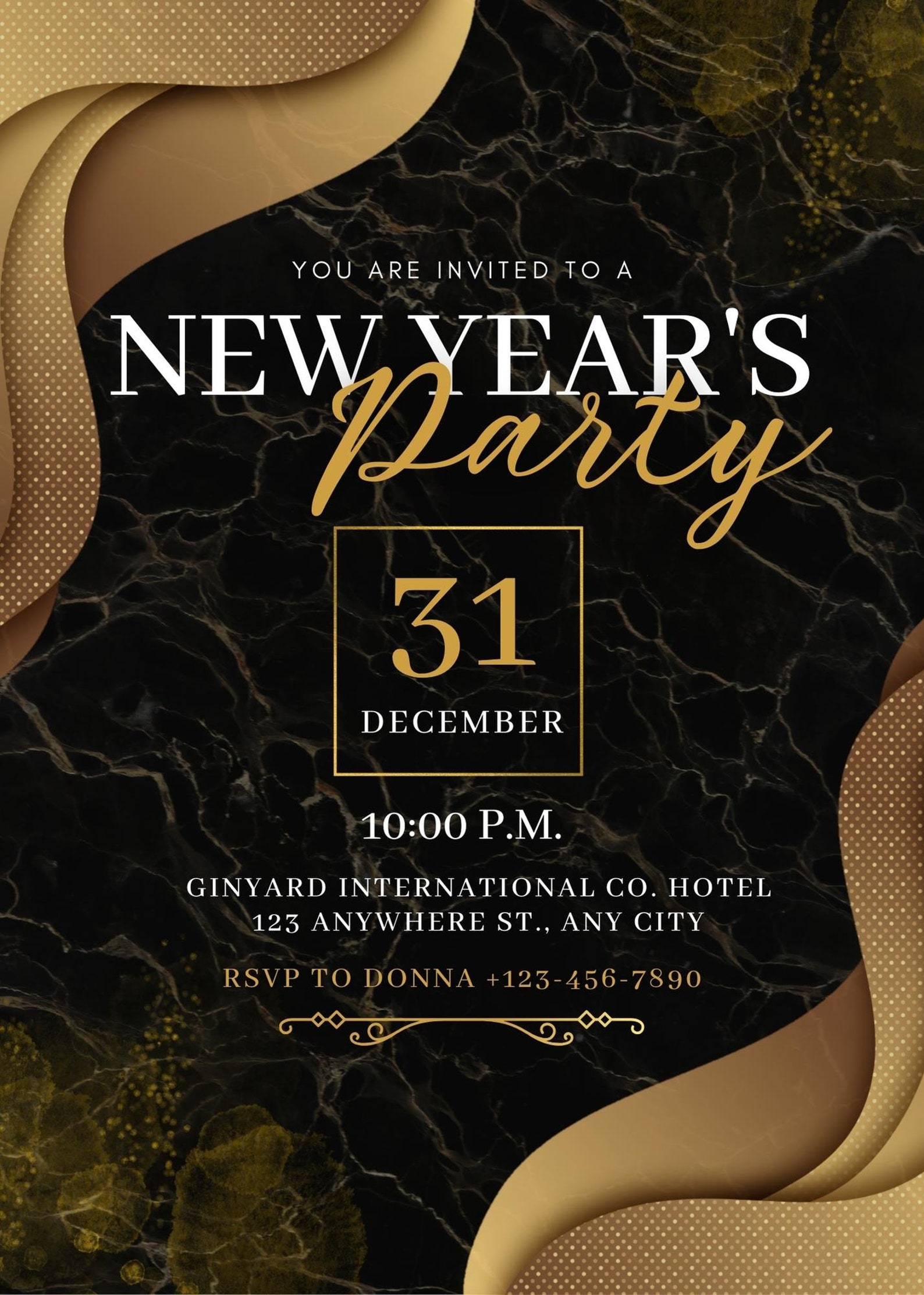 Digital New Year's Party Invitation Card Digital Wedding - Etsy