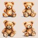 Teddy Bear Themed Clipart PNG Set 6-piece Cute Teddy Bear Nursery ...