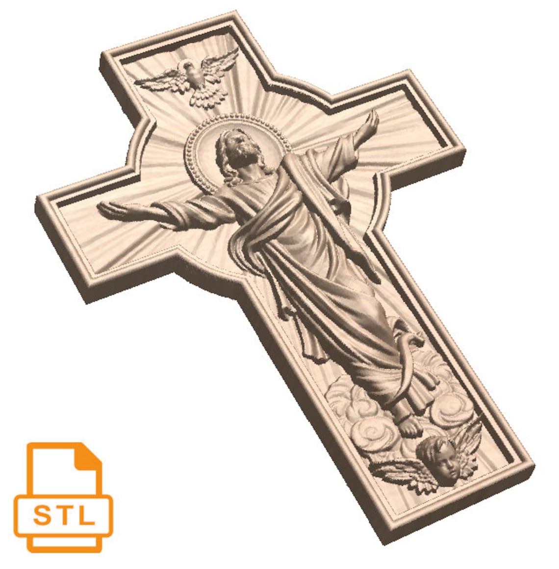 Crucifix File for CNC, 3D STL File, Engraver, Artcam,aspire, Wood, Wall ...