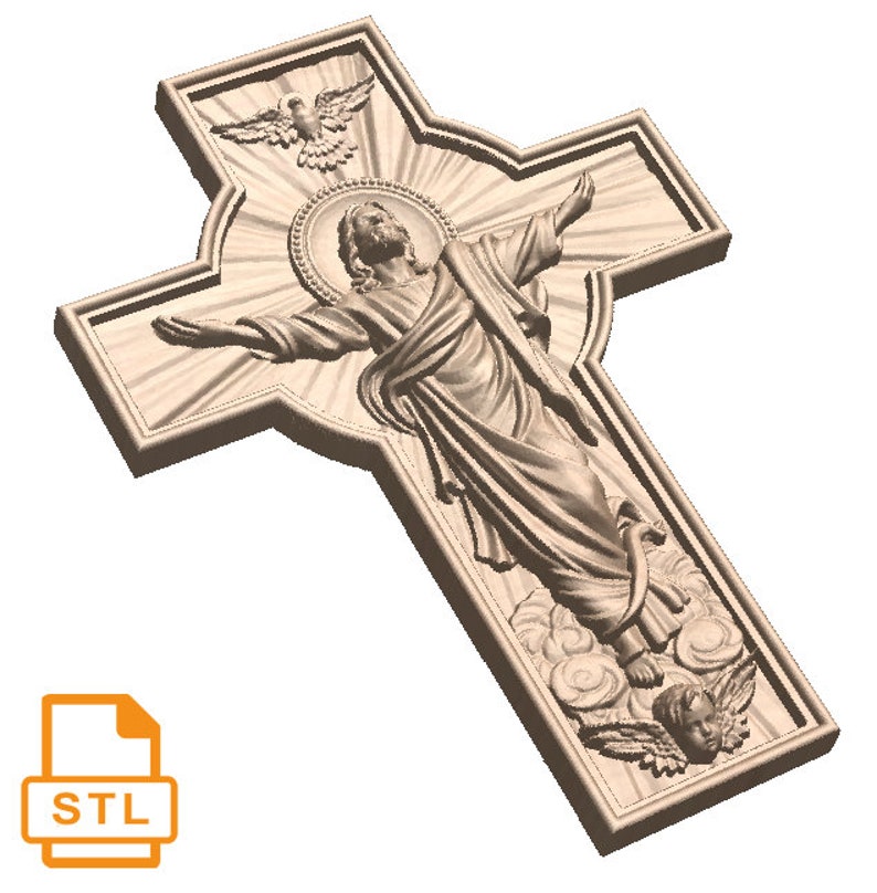Crucifix File for CNC, 3D STL File, Engraver, Artcam,aspire, Wood, Wall ...
