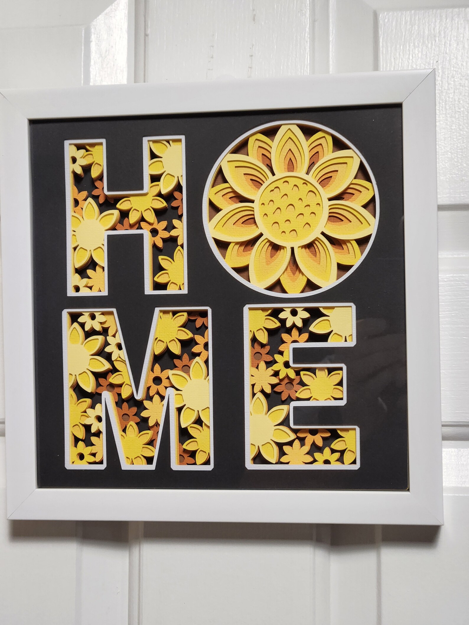 Sunflowers HOME Framed Layered Mandala - Etsy