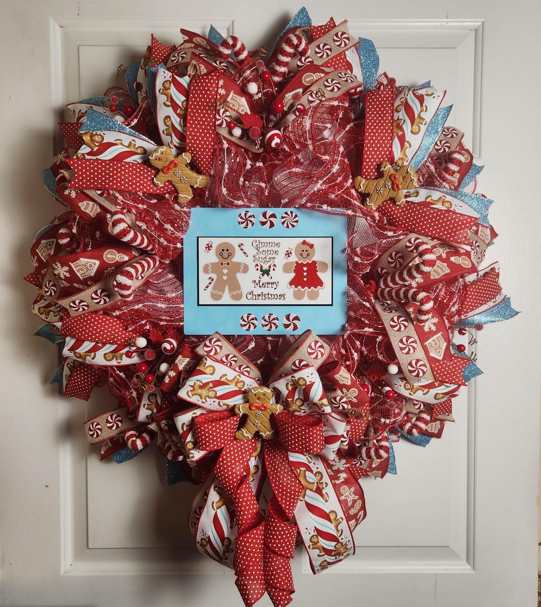 Christmas Gingerbread Boy and Girl Wreath, Gingerbread Front Door ...