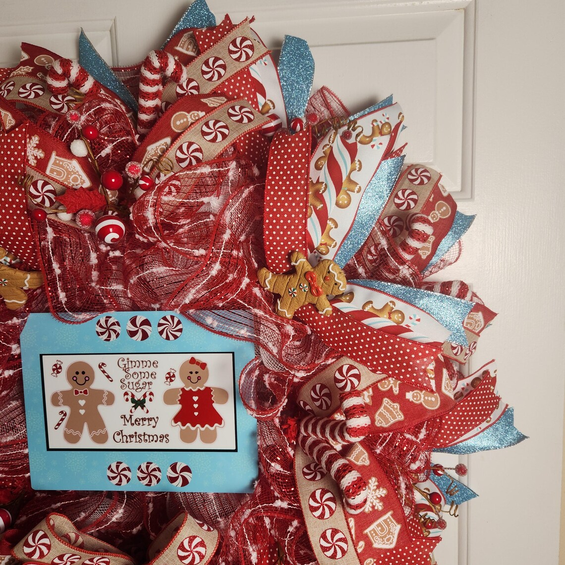 Christmas Gingerbread Boy and Girl Wreath, Gingerbread Front Door ...