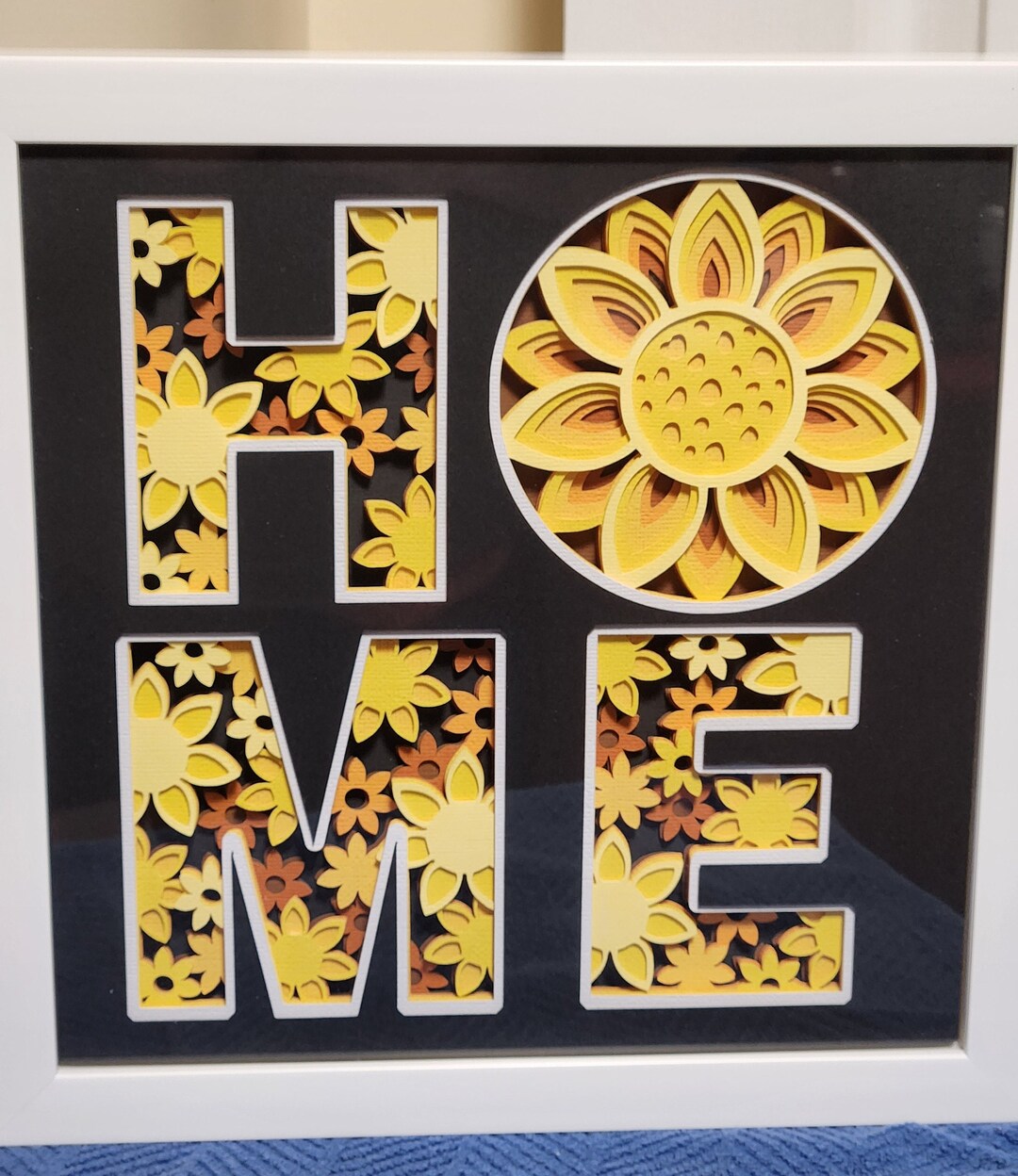 Sunflowers HOME Framed Layered Mandala - Etsy