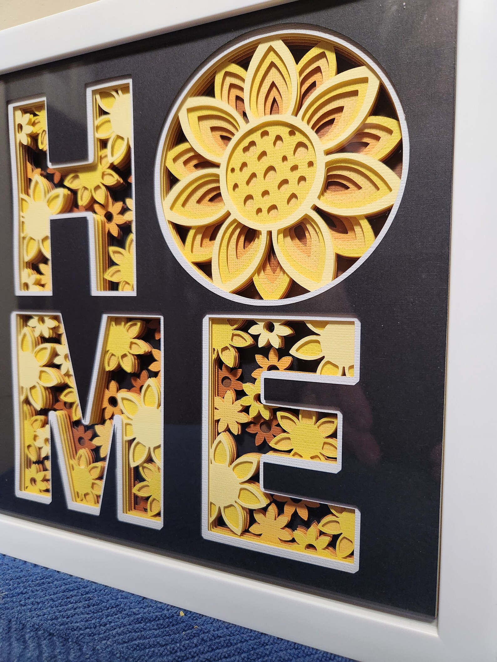 Sunflowers HOME Framed Layered Mandala - Etsy