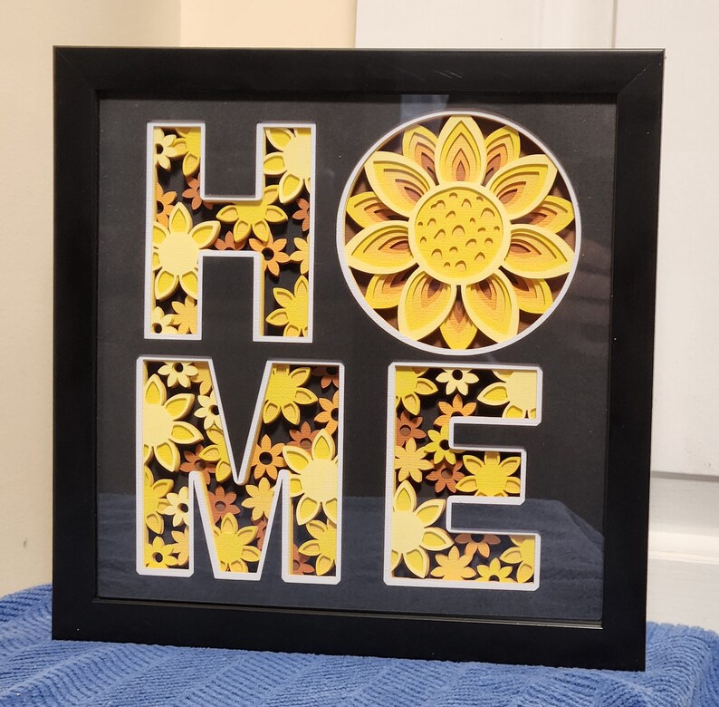 Sunflowers HOME Framed Layered Mandala - Etsy