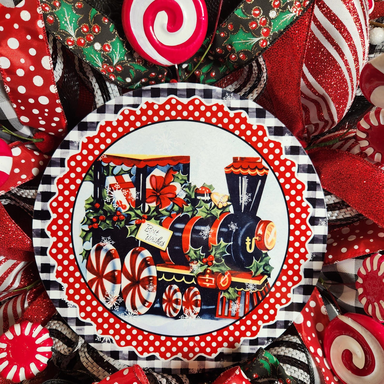 Christmas Train Wreath, Christmas Train Front Door Wreath, Christmas ...