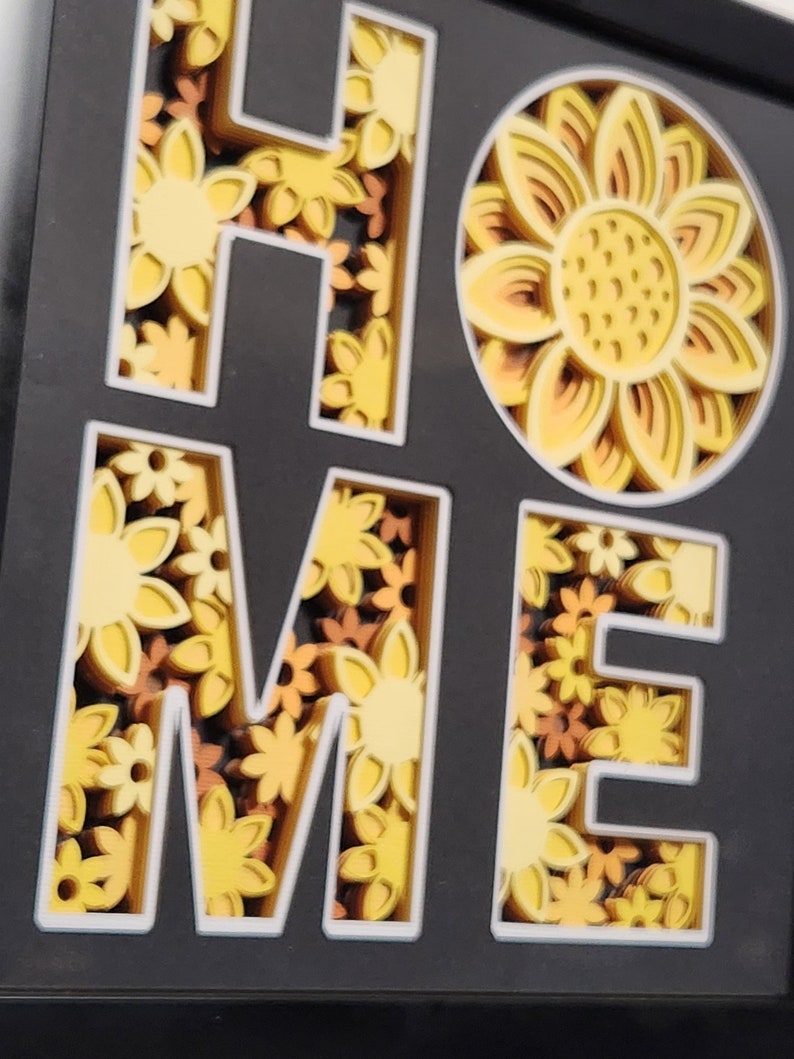 Sunflowers HOME Framed Layered Mandala - Etsy