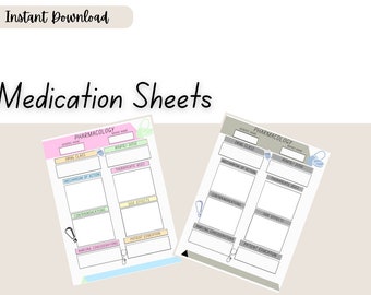 Medication Sheet Template - Etsy